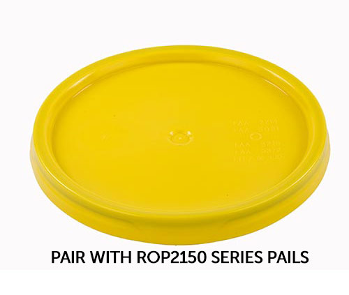 RightPail? 5 Gallon Tear Tab Plastic Pail Lid - Yellow - Best Containers