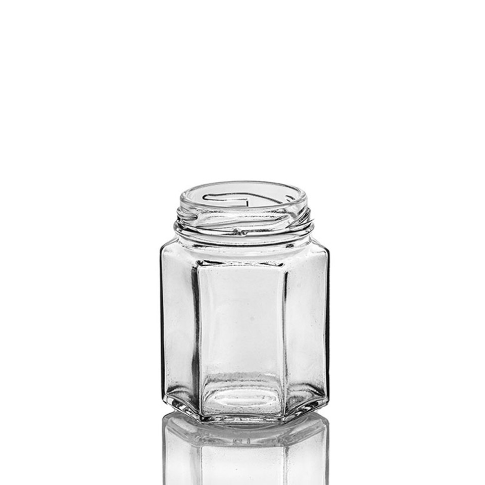 3.7 Oz Hexagon Shaped Glass Jar With 48mm Neck | 12 Pack - Best Containers